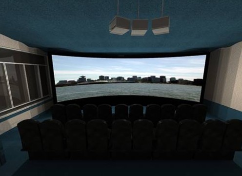 180°/ 220°/ 360° Large Curved Projector Screen Flight Simultaion Projection