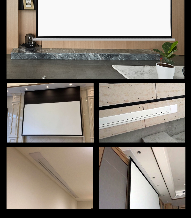 ceiling reccessed 120 inch high-end motorized screen with tubular motor ...